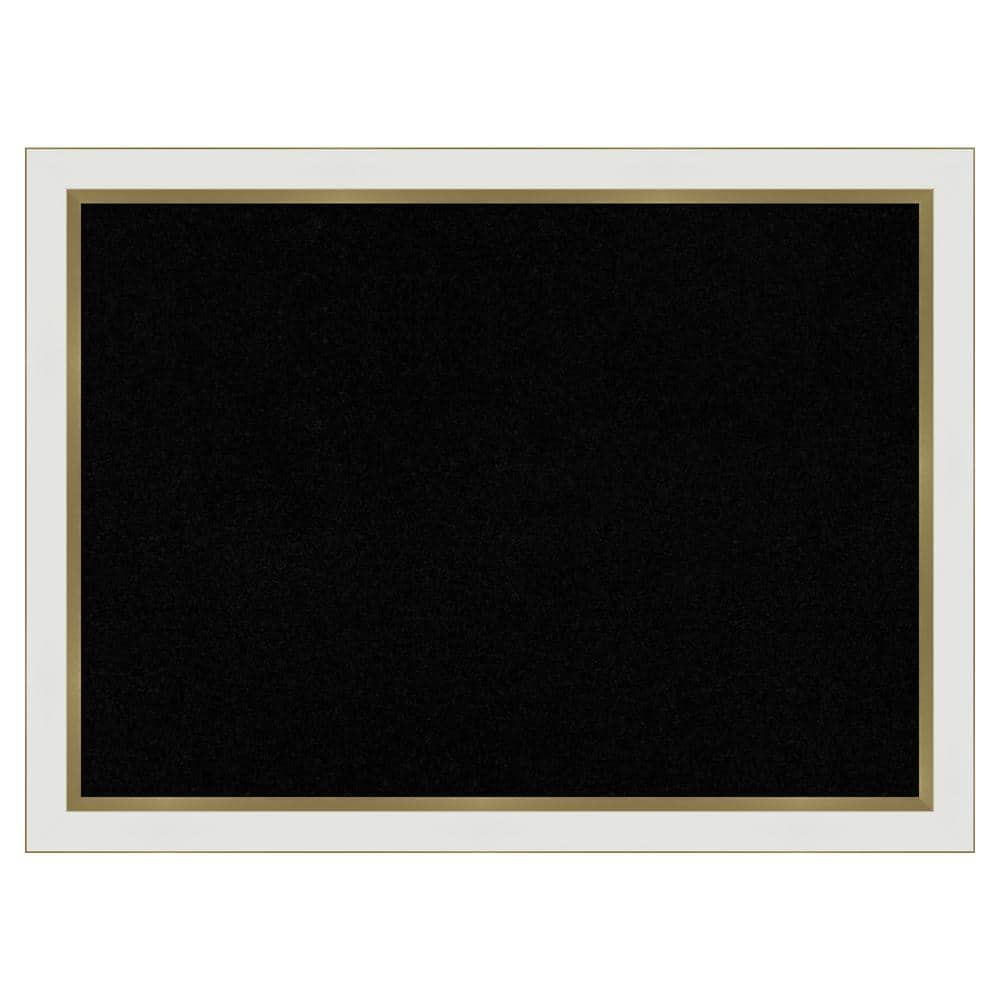 Amanti Art Eva White Gold Narrow Framed Black Corkboard 31 in. x 23 in ...