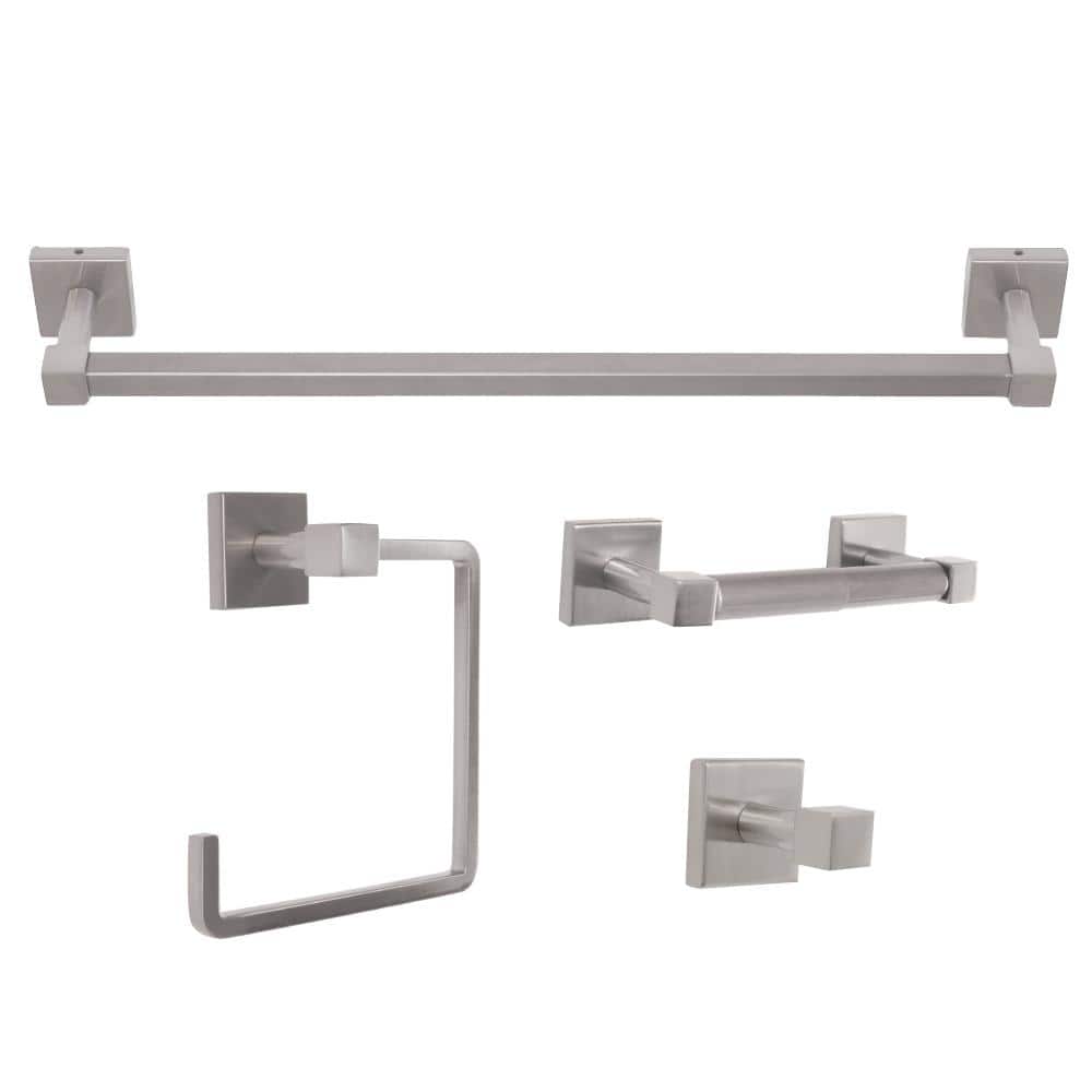 Design House Karsen 4-Piece Bath Hardware Set in Satin Nickel 188532 ...