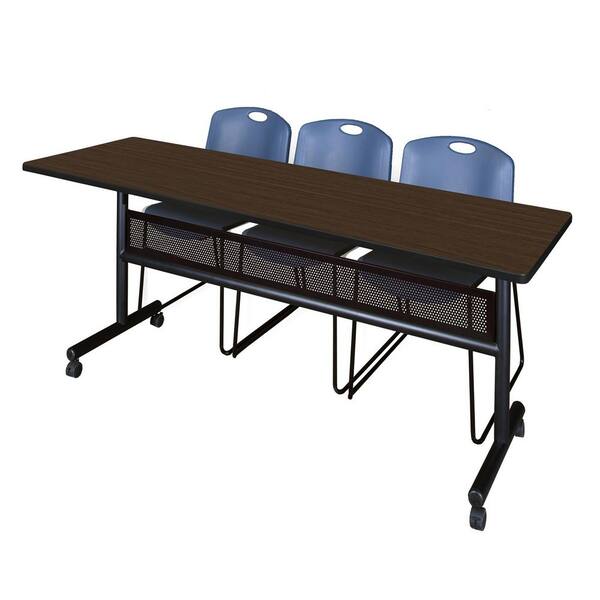 Regency Kobe 84 in x 24 in. Neo Walnut Flip-Top Privacy Nesting Table ...