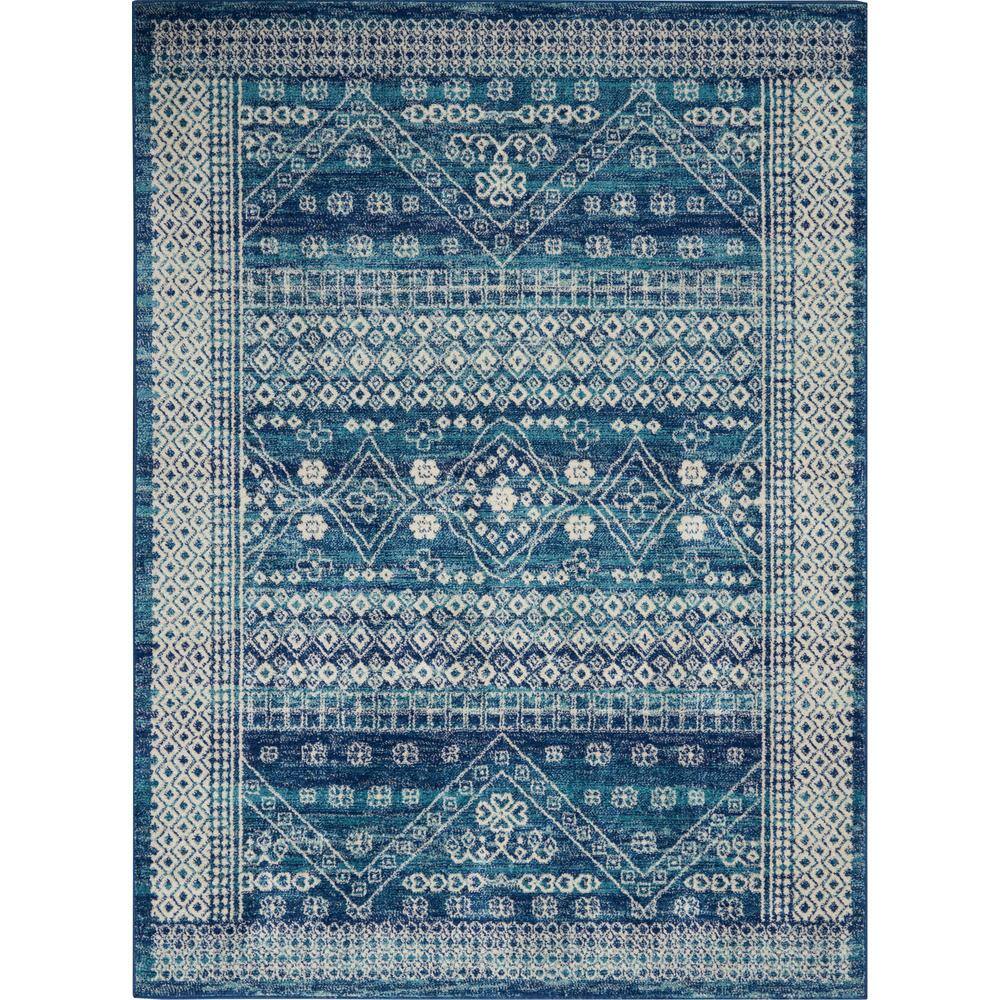 Nourison Passion Navy Blue 4 ft. x 6 ft. Persian Modern Transitional ...