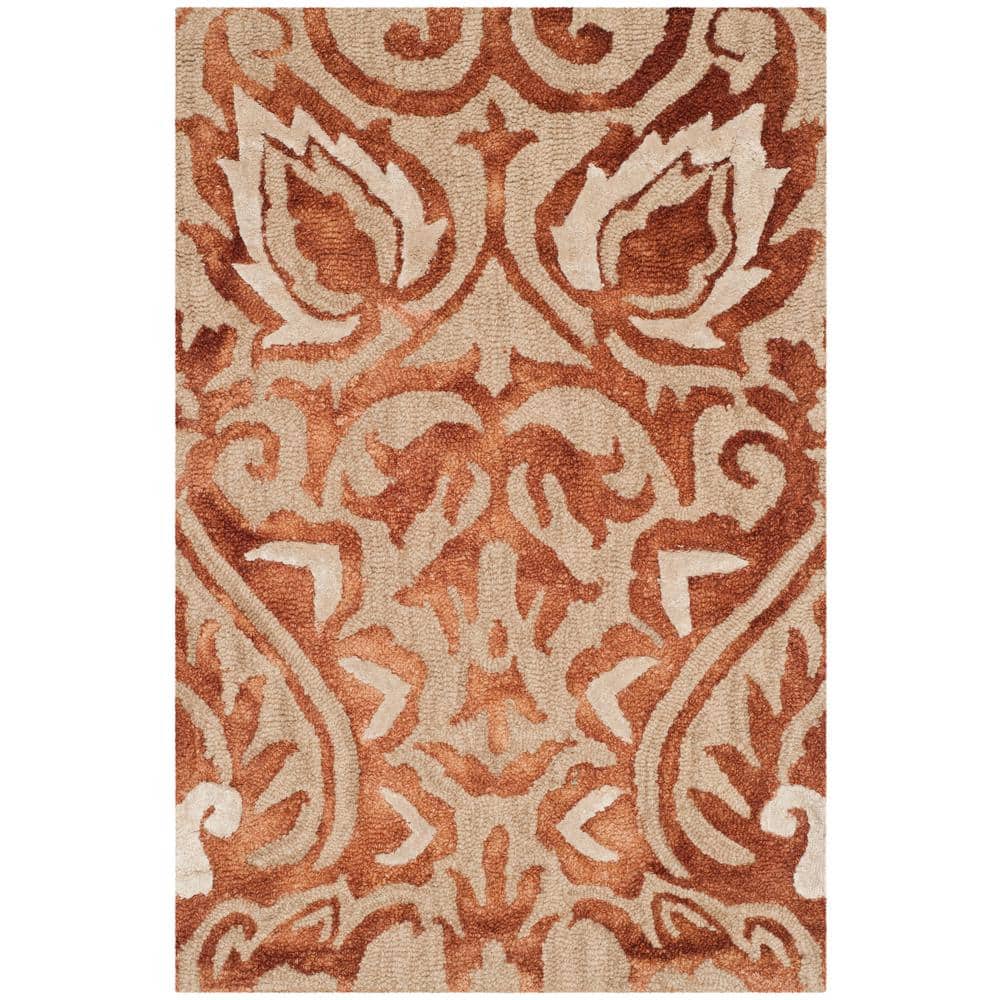 SAFAVIEH Dip Dye Copper/Beige Doormat 2 ft. x 3 ft. Medallion Area Rug ...