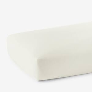 The Company Store Company Cotton Cream Cotton Percale King Fitted Sheet ...