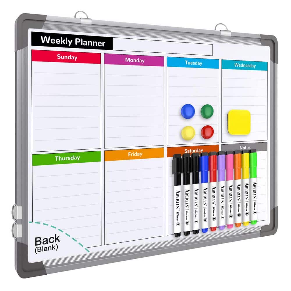 1 Pack Magnetic Double-Sided Weekly Calendar Dry Erase Whiteboard with ...