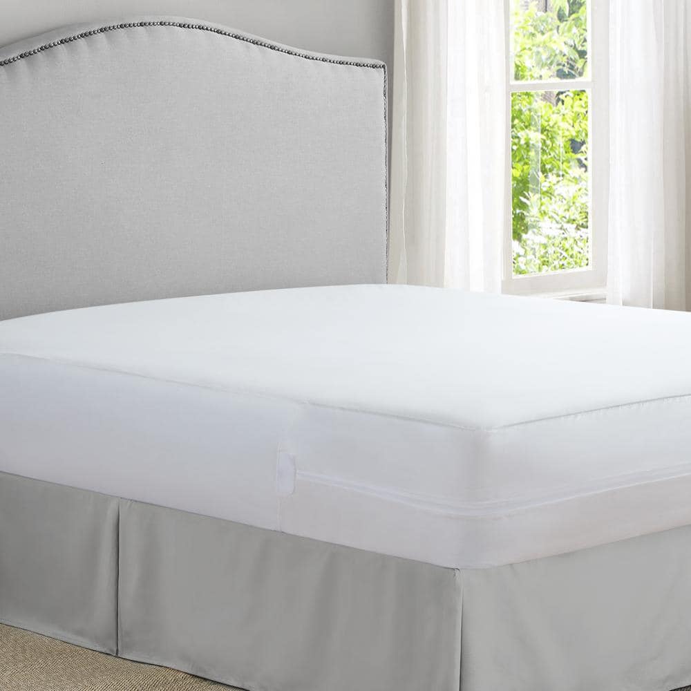 ALL-IN-ONE Easy Care Polyester Bed Bug Blocker Twin Mattress Protector ...