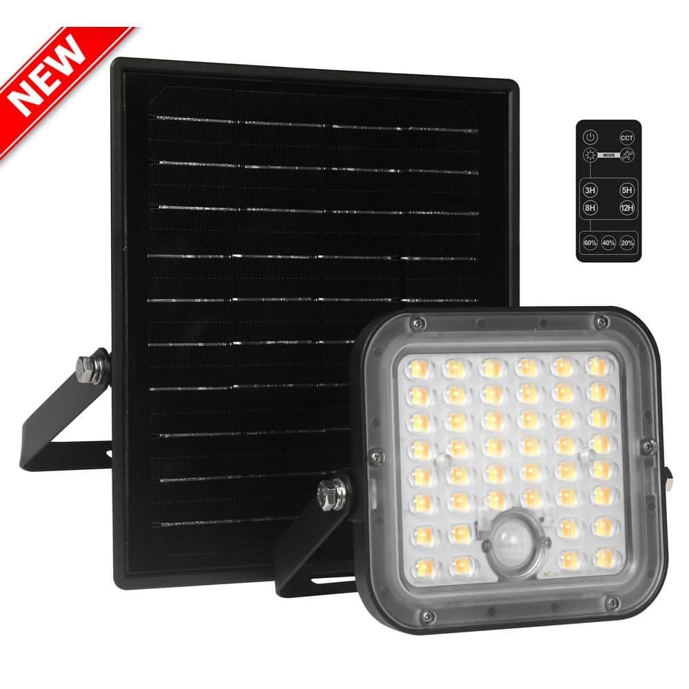 Reviews for eLEDing Solar Powered 1500LM Dual CCT Black Solar LED Landscape Flood Light w/ Dark ...