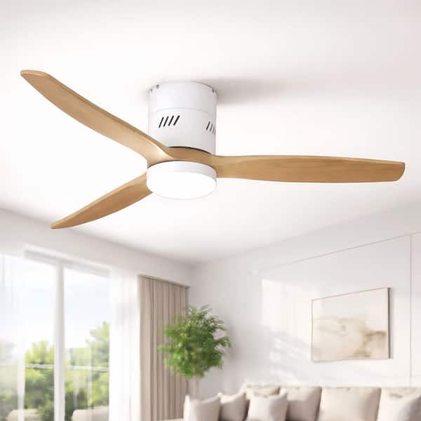 MODERN HABITAT 52 in. Integrated LED Indoor Flush Mount White Standard ...