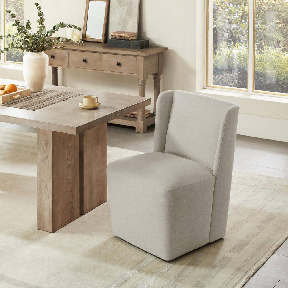 Spruce & Spring Clara Linen Modern Upholstered Fabric Dining Chair with ...