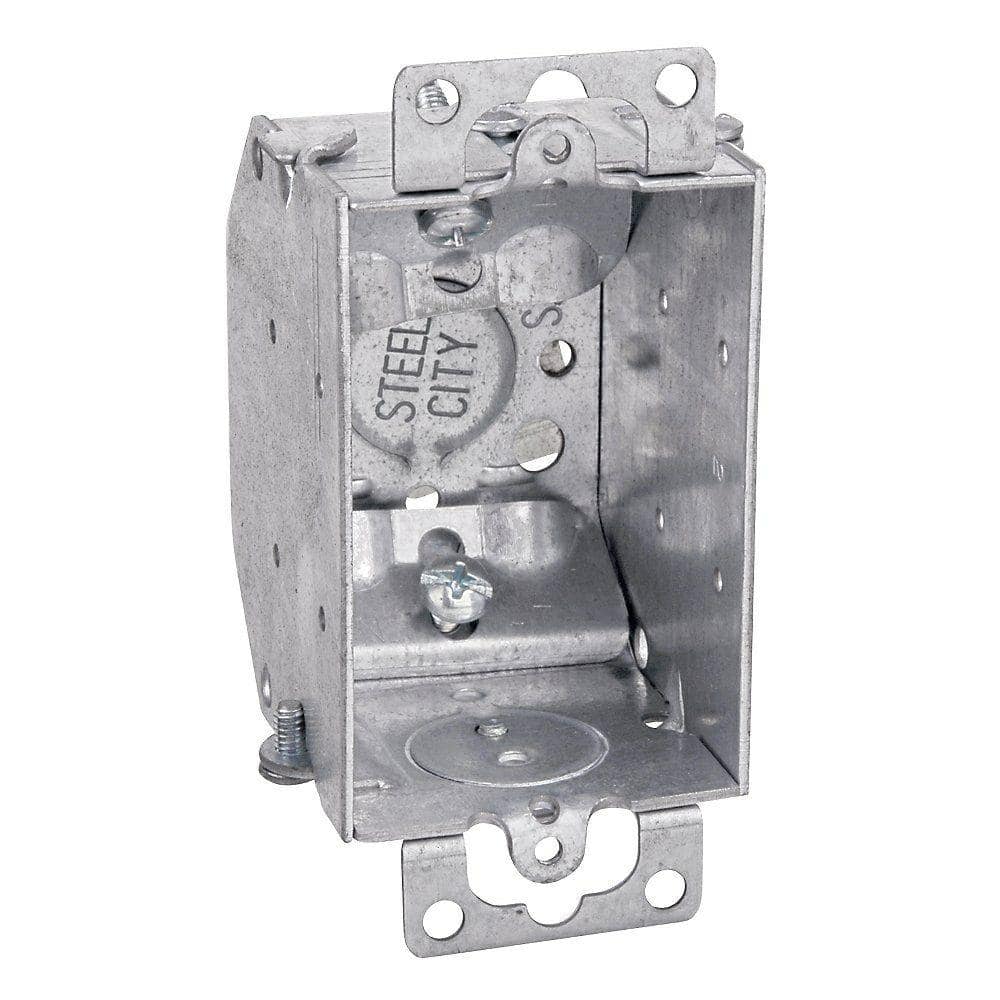Steel City 1-Gang 3 in. 10.5 cu. in. Metal Electrical Switch Box with ...