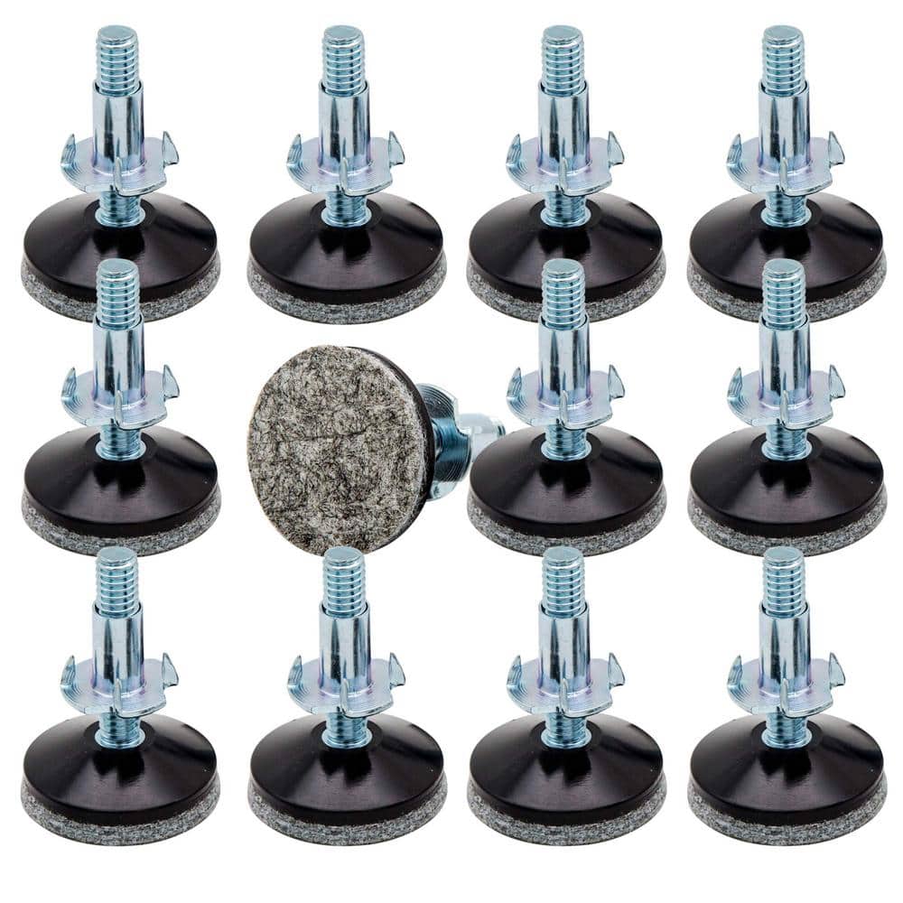 Angel Sar 12-Piece Furniture Leg levelers for Wood, 5/16 in. Bolt, 1.5 ...