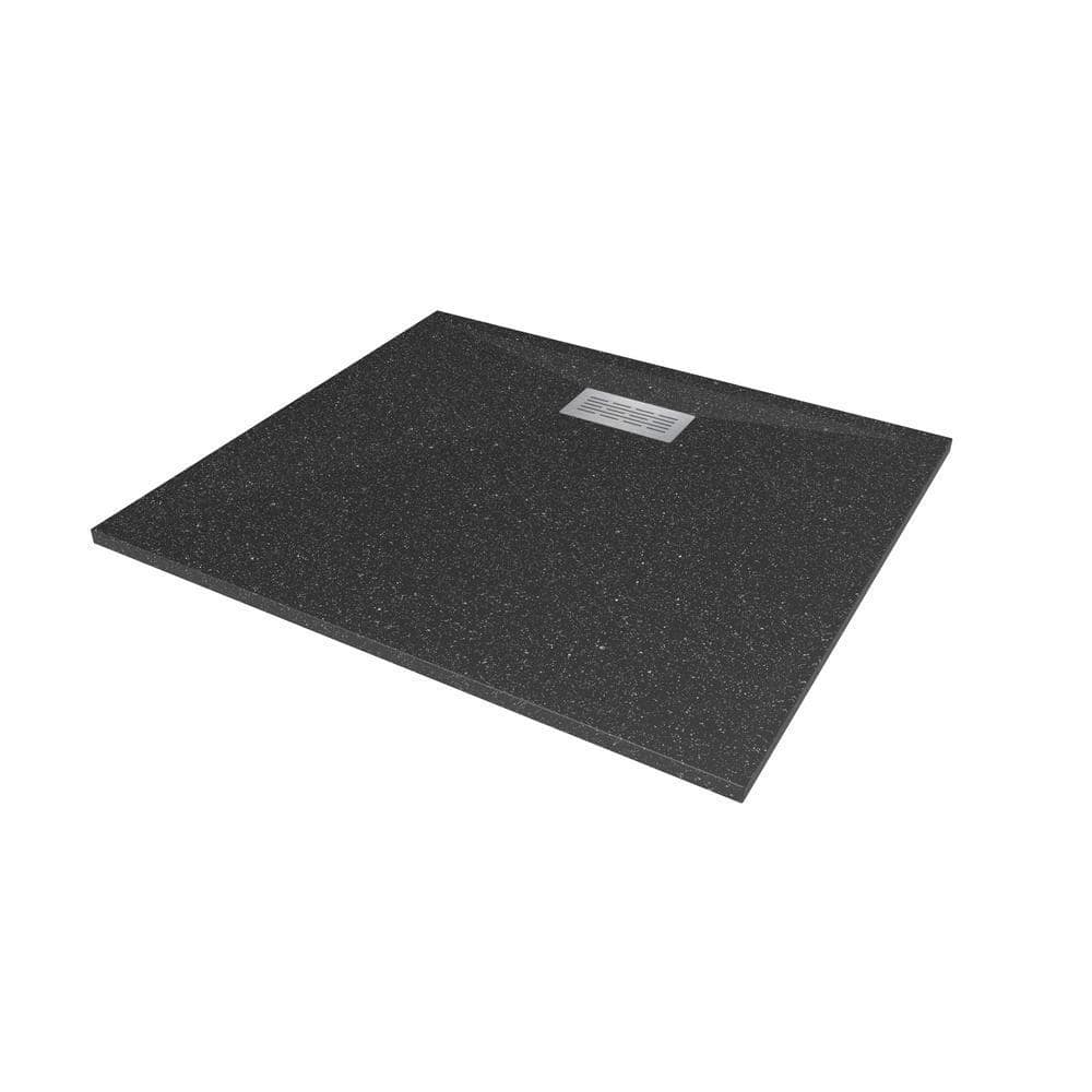 CASTICO 48 in. L x 42 in. W x 1.125 in. H Solid Composite Stone Shower ...