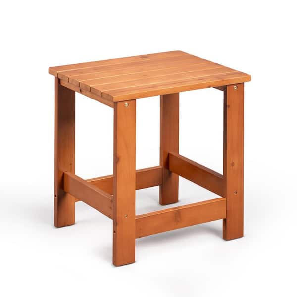 Karl home Fir Wood Teak Color Outdoor Wood Side Table K1G56001441 - The ...