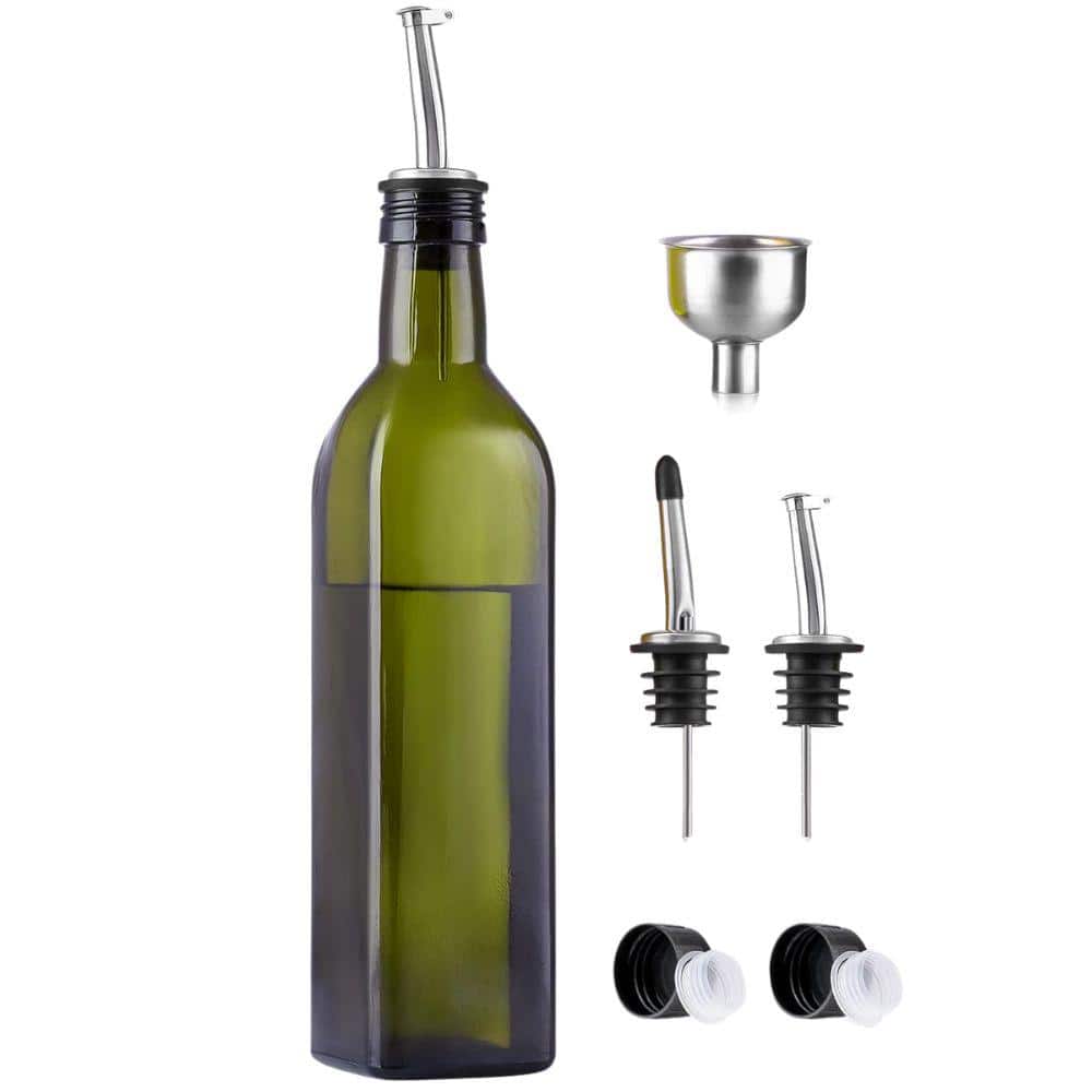 Zulay Kitchen 17 oz. Olive Oil Dispenser with Pourers and Funnel ...