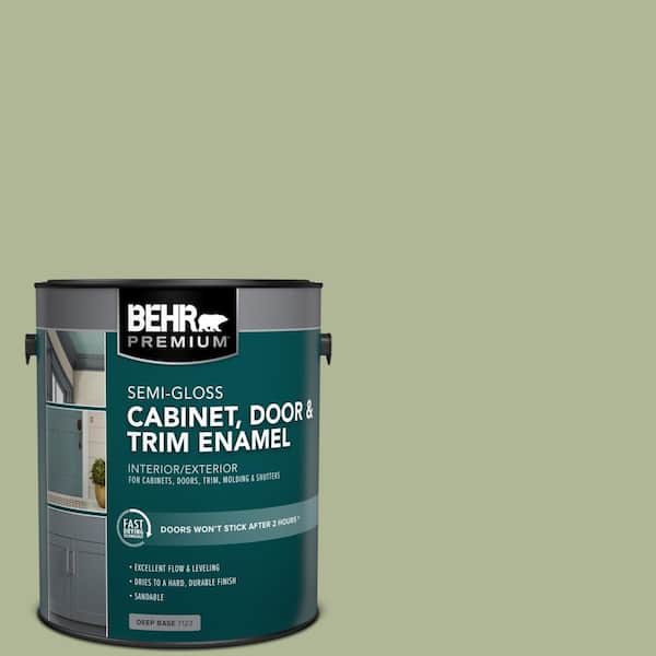 BEHR PREMIUM 1 gal. #PPU11-08 Moss Print Semi-Gloss Enamel Interior ...
