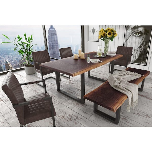 MR MODREST Modrest Taylor Modern Brown Wood 43 in. Double Pedestal ...