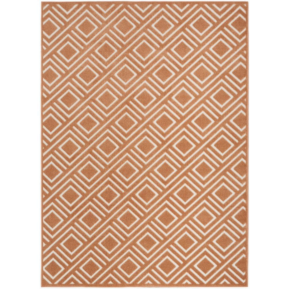 Nourison Casual Copper 5 ft. x 7 ft. Checker Contemporary Area Rug ...
