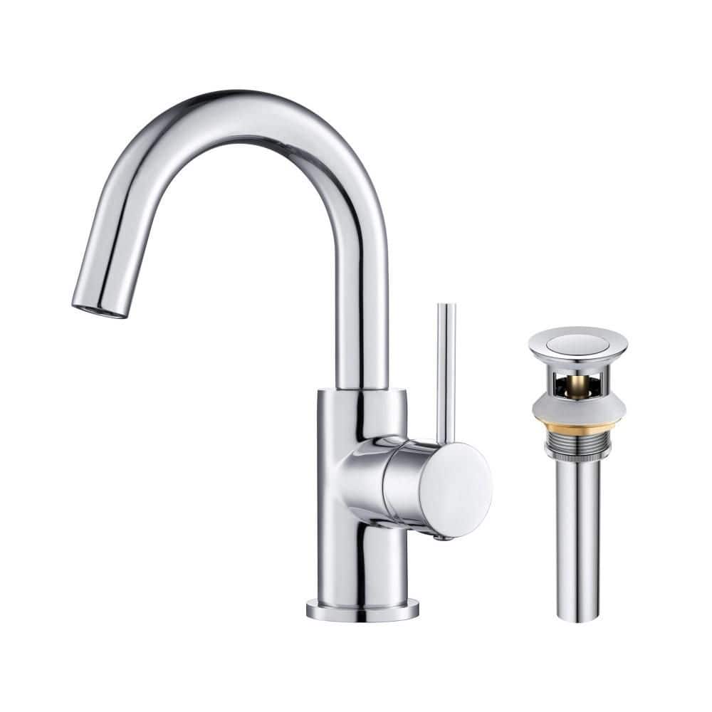 KIBI Single Handle Lever Handle High-Arc Single Hole Bathroom Sink ...