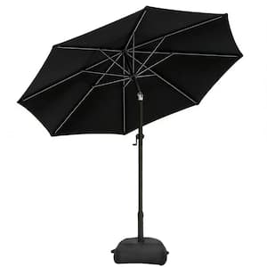 lohasco 9 ft. Market Patio Umbrella with Base and Push Button Tilt in ...