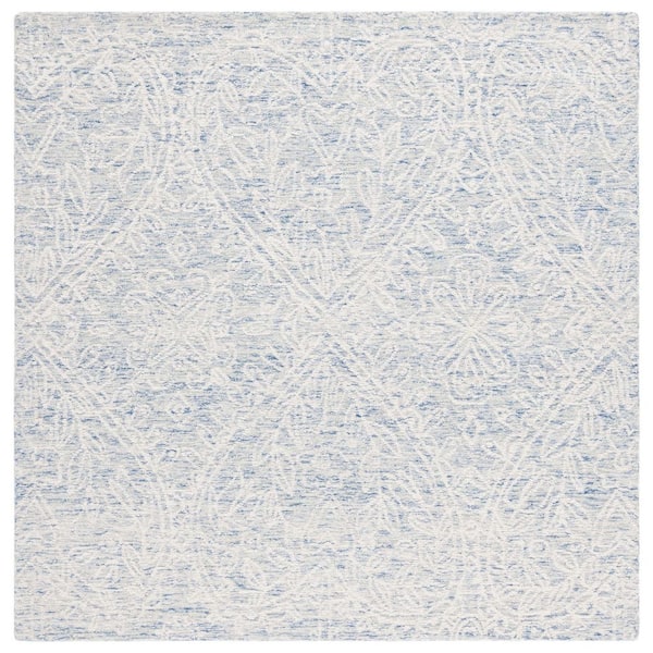 SAFAVIEH Metro 6 ft. x 6 ft. Blue/Ivory Diamond Marle Square Area Rug ...