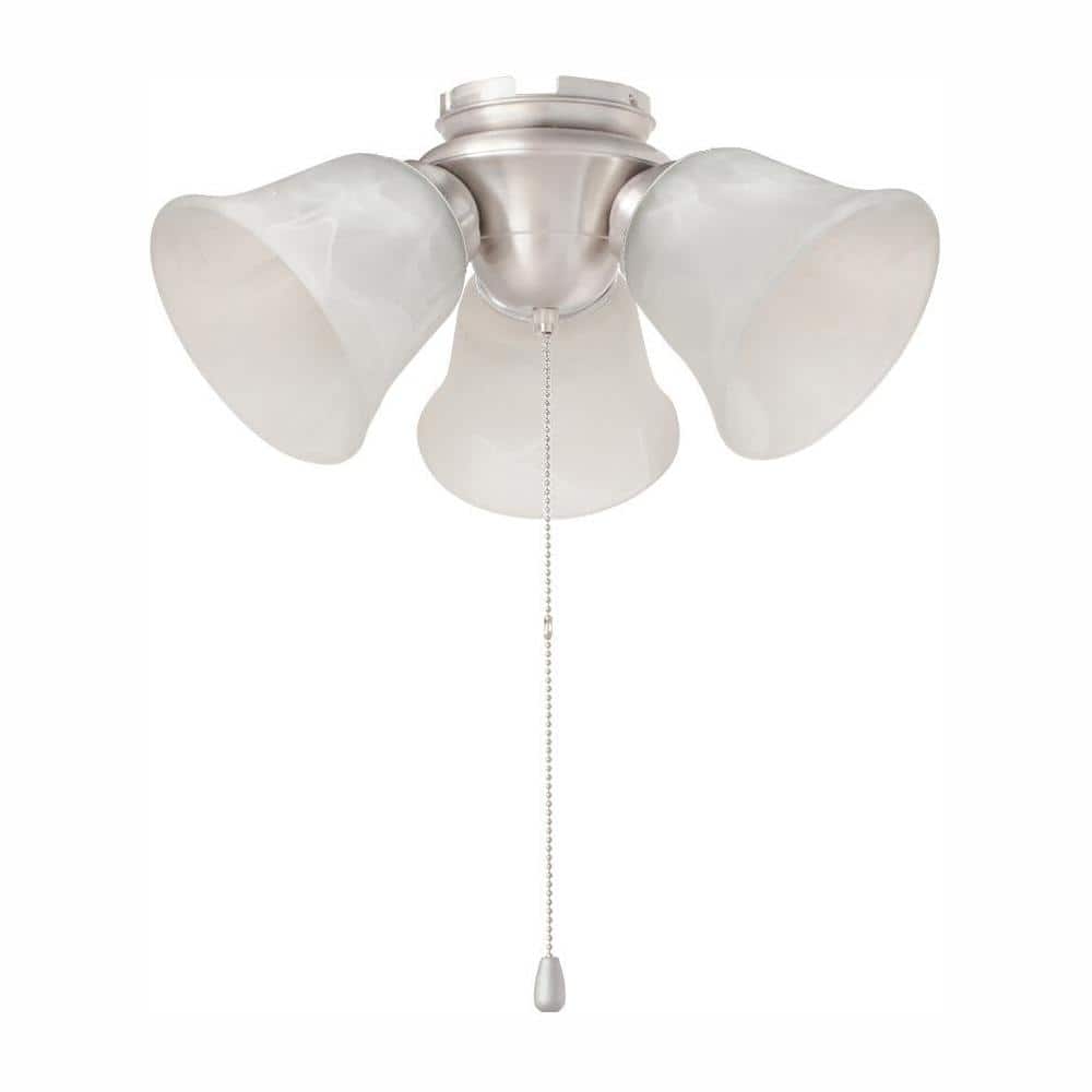 Hampton Bay 3-Light Brushed Nickel Alabaster Glass LED Ceiling Fan ... Hampton Bay 3-Light Brushed Nickel Alabaster Glass LED Ceiling Fan ...