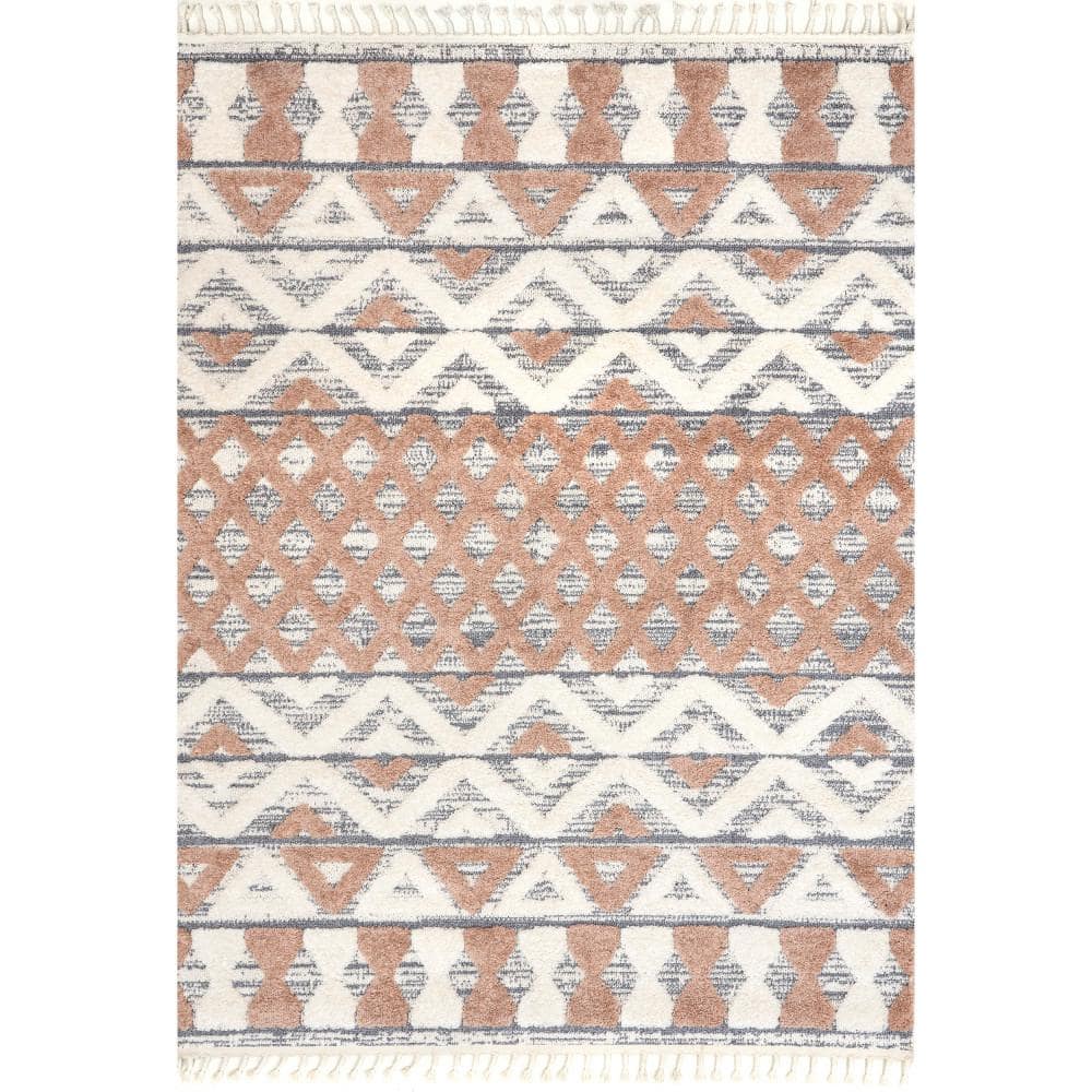 nuLOOM Katerina Transitional Tasseled Pink 5 ft. x 8 ft. Area Rug ...