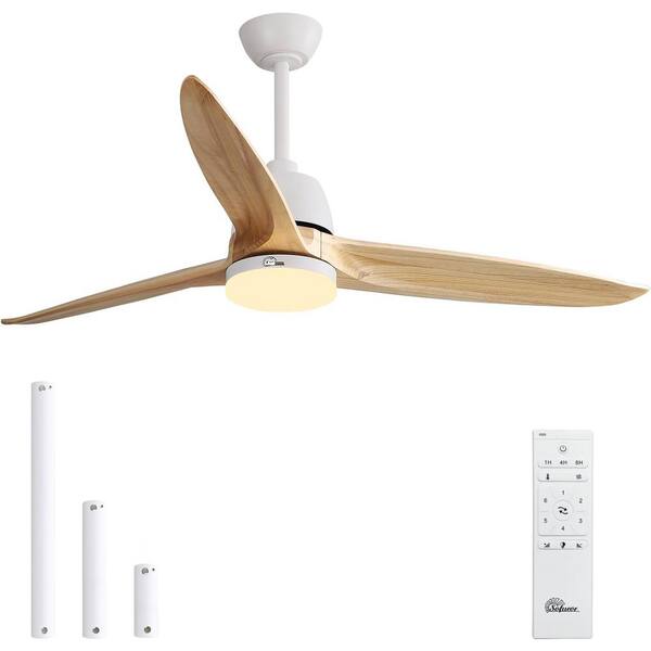 CACI Mall 56 in. Integrated LED Indoor/Outdoor White 3-Bladed Ceiling ...