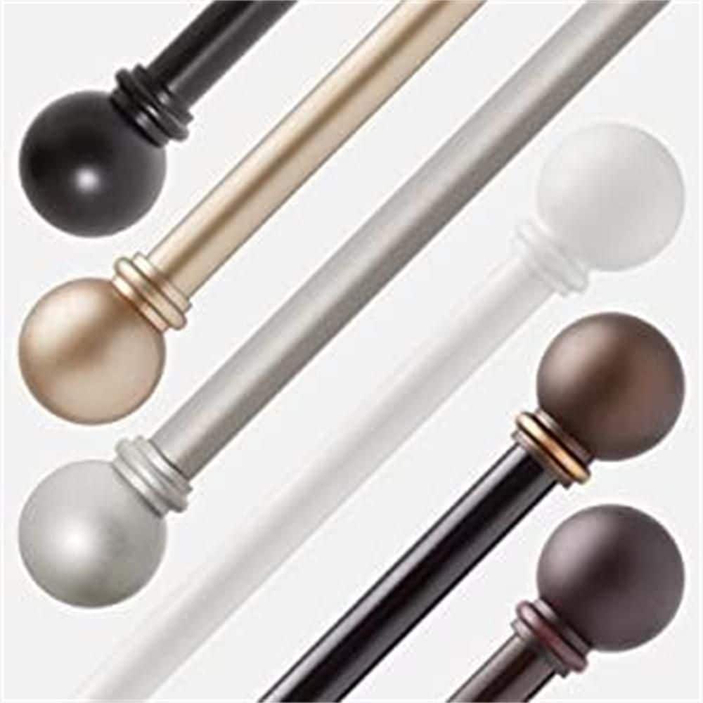 Pro Space 48 in. -130 in. round head retractable 5/8 inch curtain rod ...