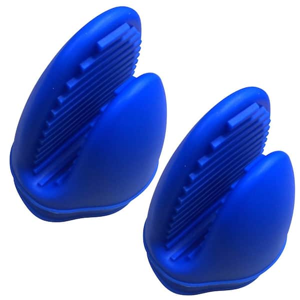 Creative Home Silicone Heat Resistance Blue Finger Tip Grabbers (Set of ...