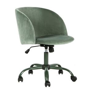 FORCLOVER Adjustable Green Velvet Swivel Home Office Task Chairs with ...