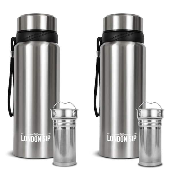 25 oz. Silver Stainless Steel Tea Infuser Bottle (Set of 2) LSK025-S ...