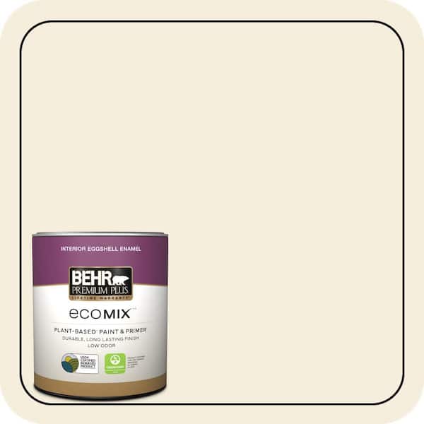BEHR PREMIUM PLUS 1 qt. #W-D-300 Eggshell Cream Eggshell Enamel EcoMix ...