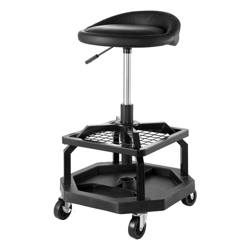 VEVOR Adjustable Rolling Shop Stool with 300 lbs. Capacity, Pneumatic ...