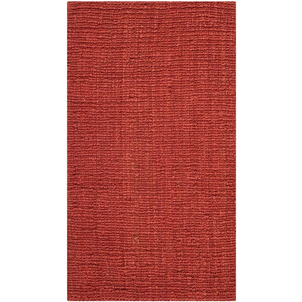 SAFAVIEH Natural Fiber Rust 4 ft. x 6 ft. Woven Crosstitch Area Rug ...