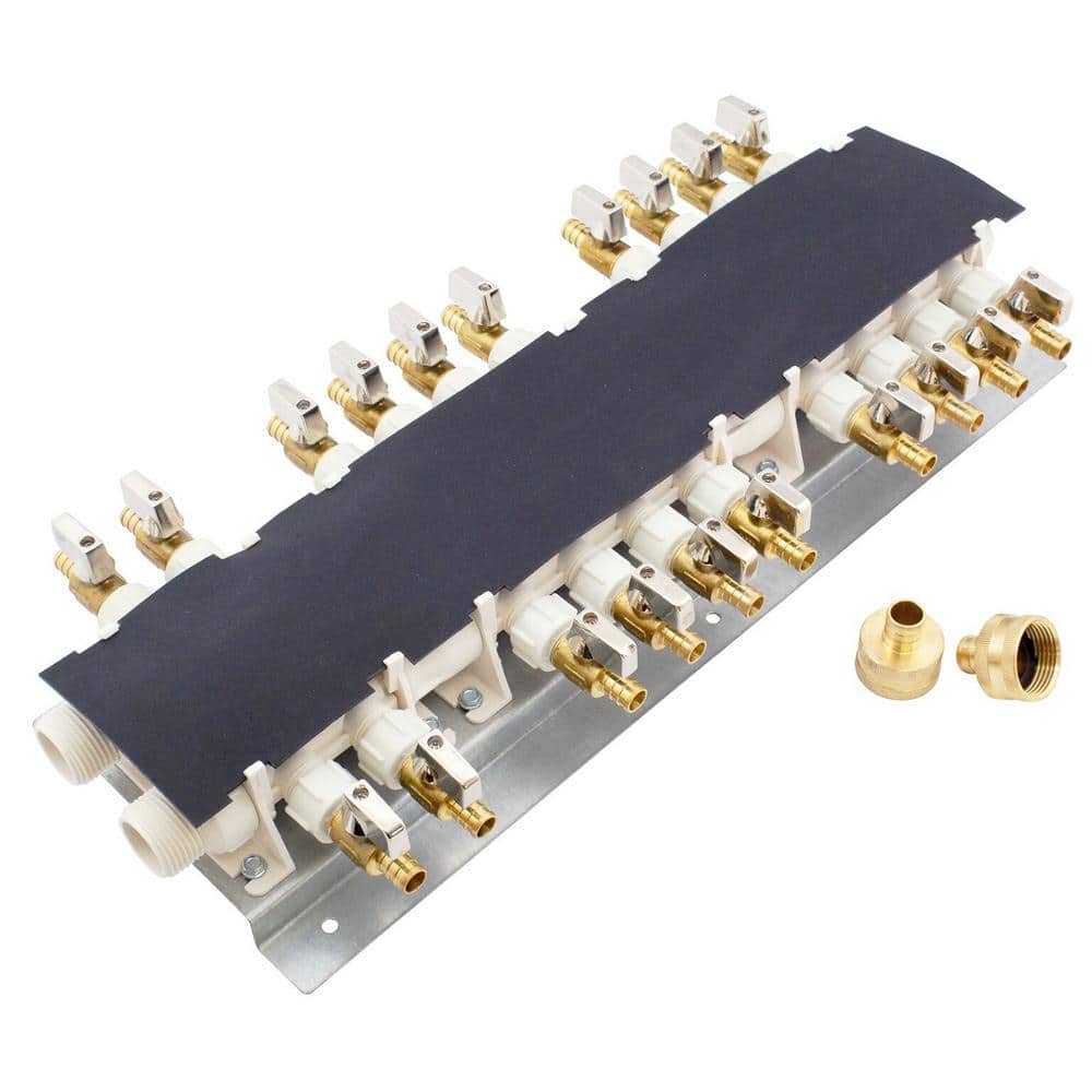 Apollo 20-Port PEX-B Manifold with 1/2 in. Brass Ball Valves 6907920CP ...