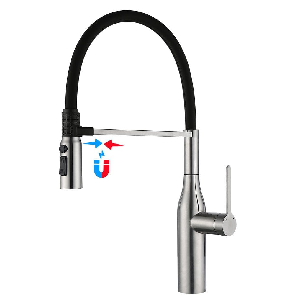 ruiling 22 in. Single Handle Pull Down Sprayer Kitchen Faucet with 360 ...