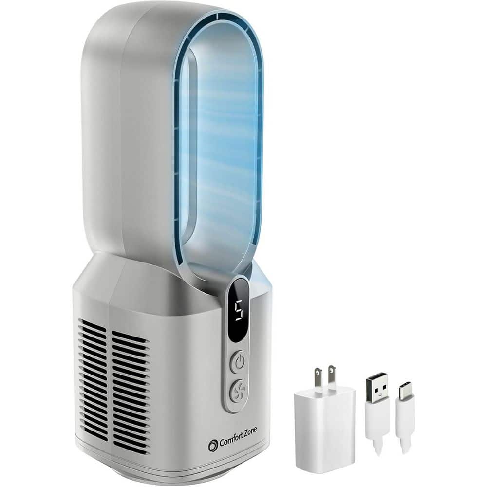 Comfort Zone 14 in. Tall and 5.5 in. Diameter 5 Speed Rechargeable ...