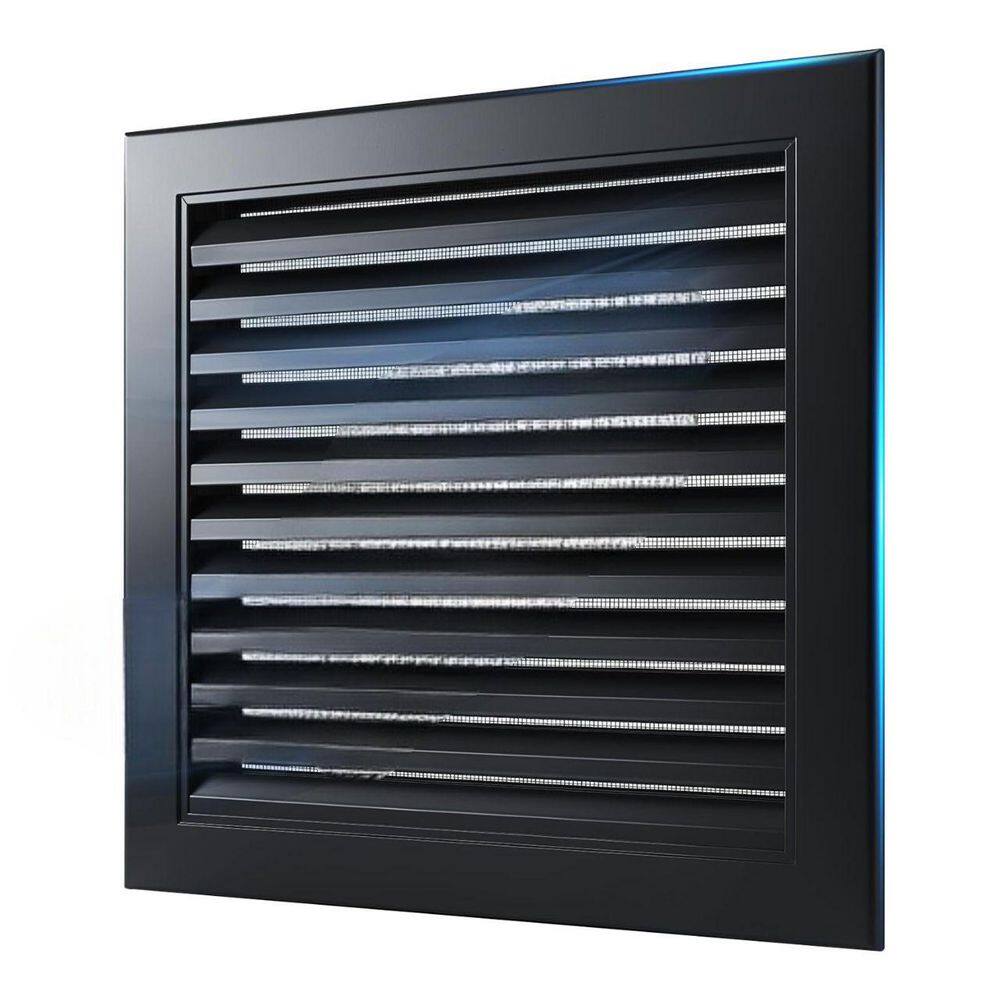 KIWDZFU 6 x 6 Square Black Aluminum Alloy Gable Vent with Screen Mesh ...