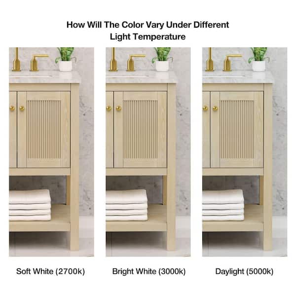 Home Decorators Collection Arcott 31 in. Single Sink Fluted Natural ...