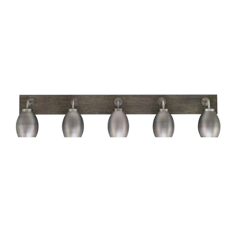 Kirby 46.5 in. 4 Light Graphite and Painted Wood-look Vanity Light with ...
