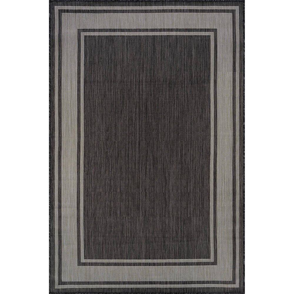 Beverly Rug Essence Dark Gray/Gray 10 x 14 ft. Bordered Easy to Clean ...