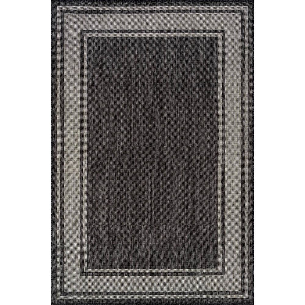 Beverly Rug Essence Dark Gray/Gray 6 x 9 ft. Bordered Easy to Clean ...
