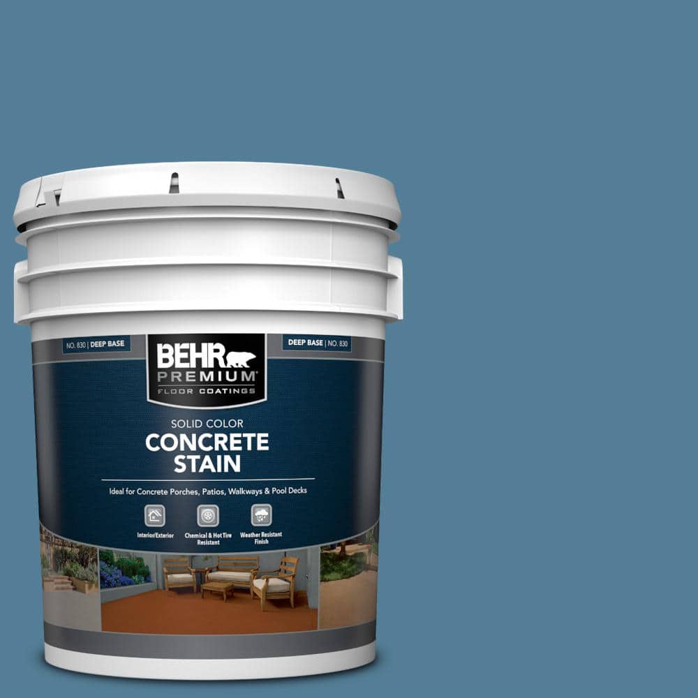 BEHR PREMIUM 5 gal. #PFC-58 Alpine Sky Solid Color Flat Interior ...