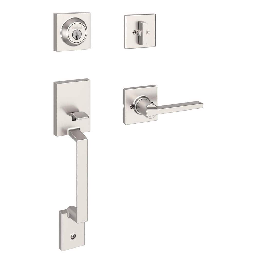 Kwikset Amador Satin Nickel Single Cylinder Entry Door Handleset w ...