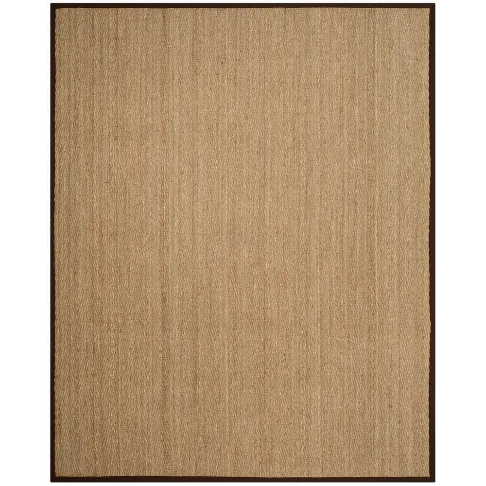 SAFAVIEH Natural Fiber Beige/Dark Brown 8 ft. x 10 ft. Border Area Rug ...