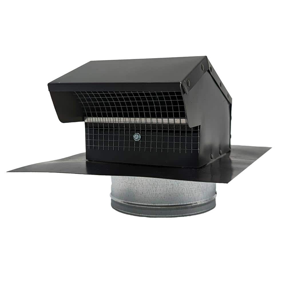 Master Flow 5 in. Goose Neck Vent - Roof Cap in Black GNV5BL - The Home ...