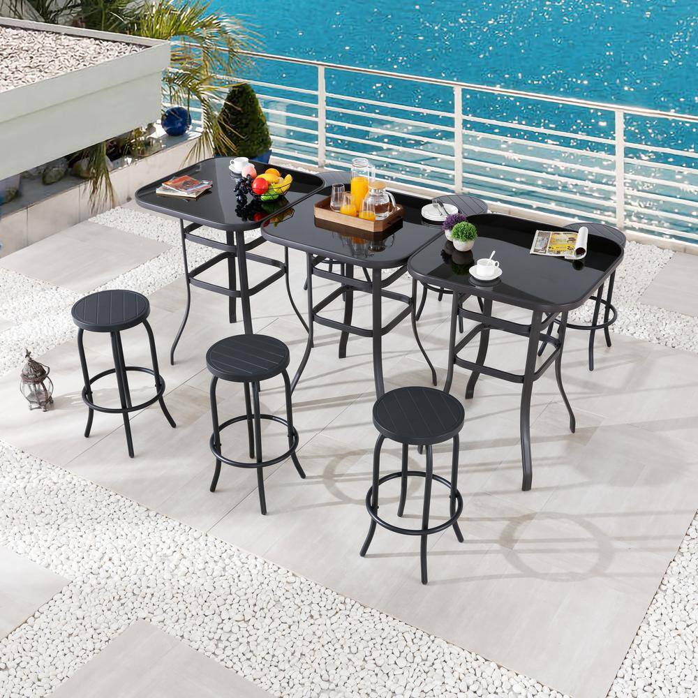 Patio Festival 9-Piece Metal Bar Height Outdoor Dining Set PF19143X3 ...