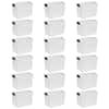 Sterilite 30 Qt. Ultra Latch Storage Box with White Lid and Clear Base ...