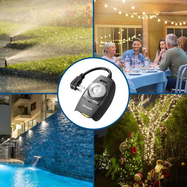 Outdoor Timers For Pools DEWENWILS 2 Pack 24 Hour Programmable Plug In