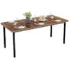 TRIBESIGNS WAY TO ORIGIN Alan Rustic Brown Wood 71 in. 4 Legs Dining ...
