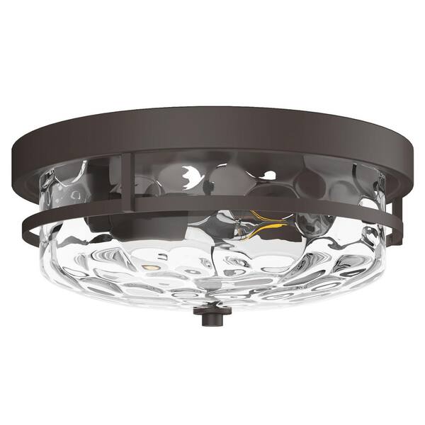 aiwen 13 in. 2-Light Farmhouse Oil Rubbed Bronze Flush Mount Ceiling ...