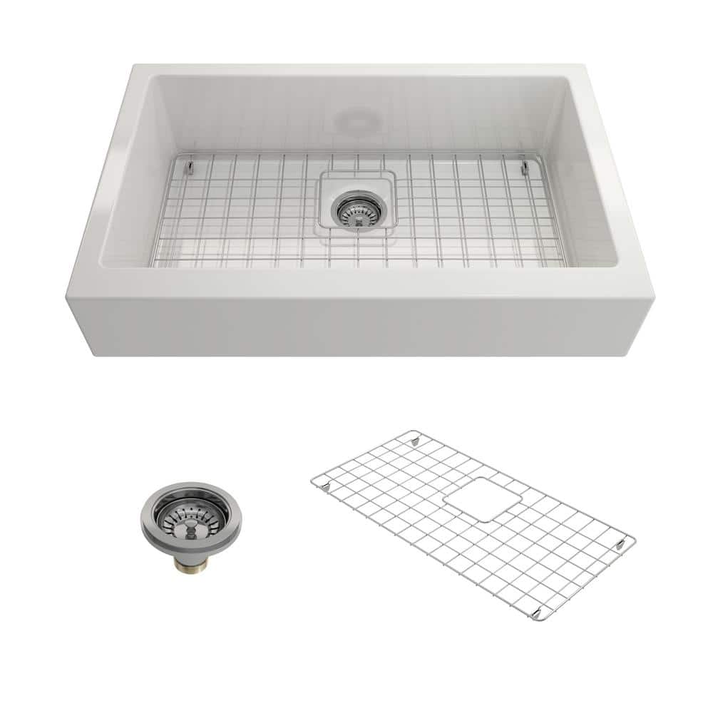 BOCCHI Nuova Pro 34 in. Short Apron Drop-In/Undermount Single Bowl ...